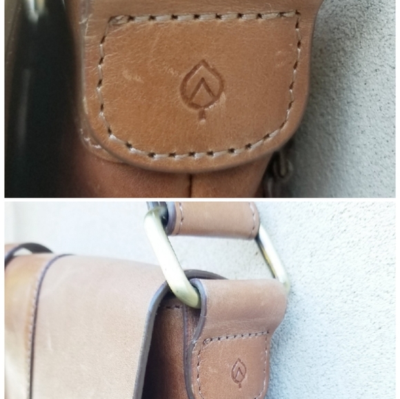 Aspen | Bags | 8 Aspen Rugged Brown Leather Crossbody Satchel Bag Rn ...